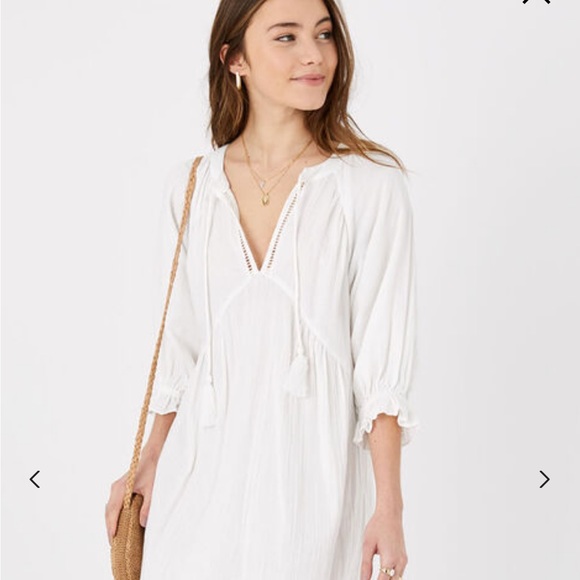 Accessorize | Dresses | Accessorize Crinkle Midi Dress In White Xs ...